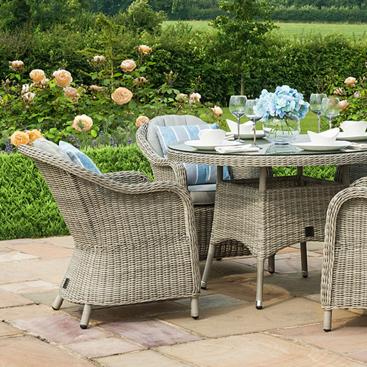 Oxford Heritage 4 Seat Round Rattan Dining Set - SunSet Seating