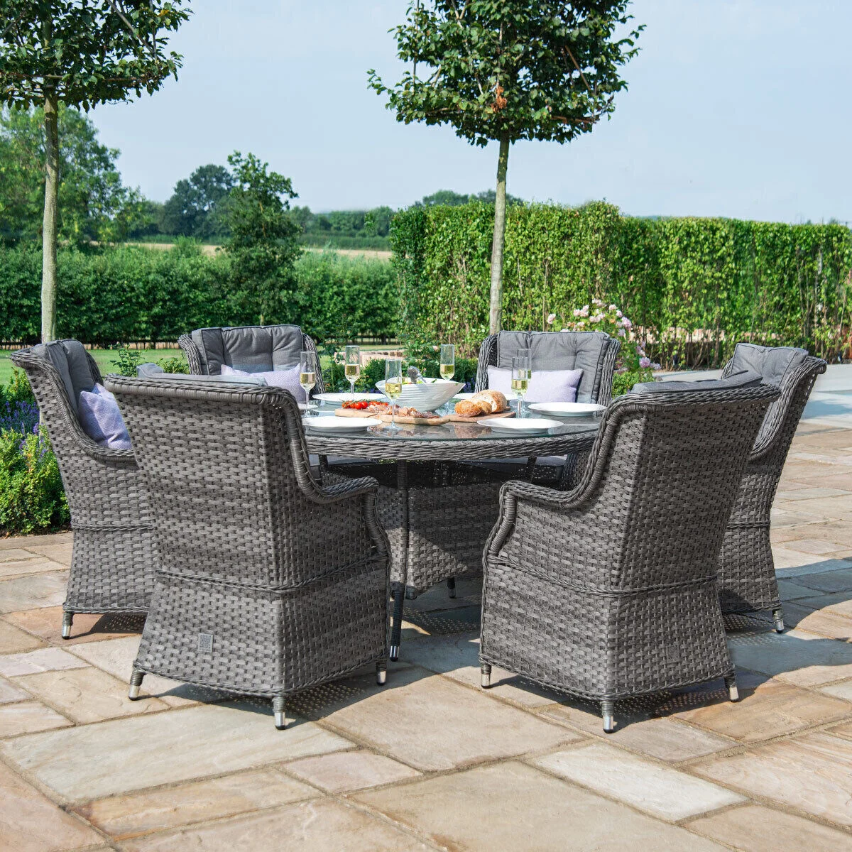 Victoria 6 Seat Round Rattan Dining Set - SunSet Seating
